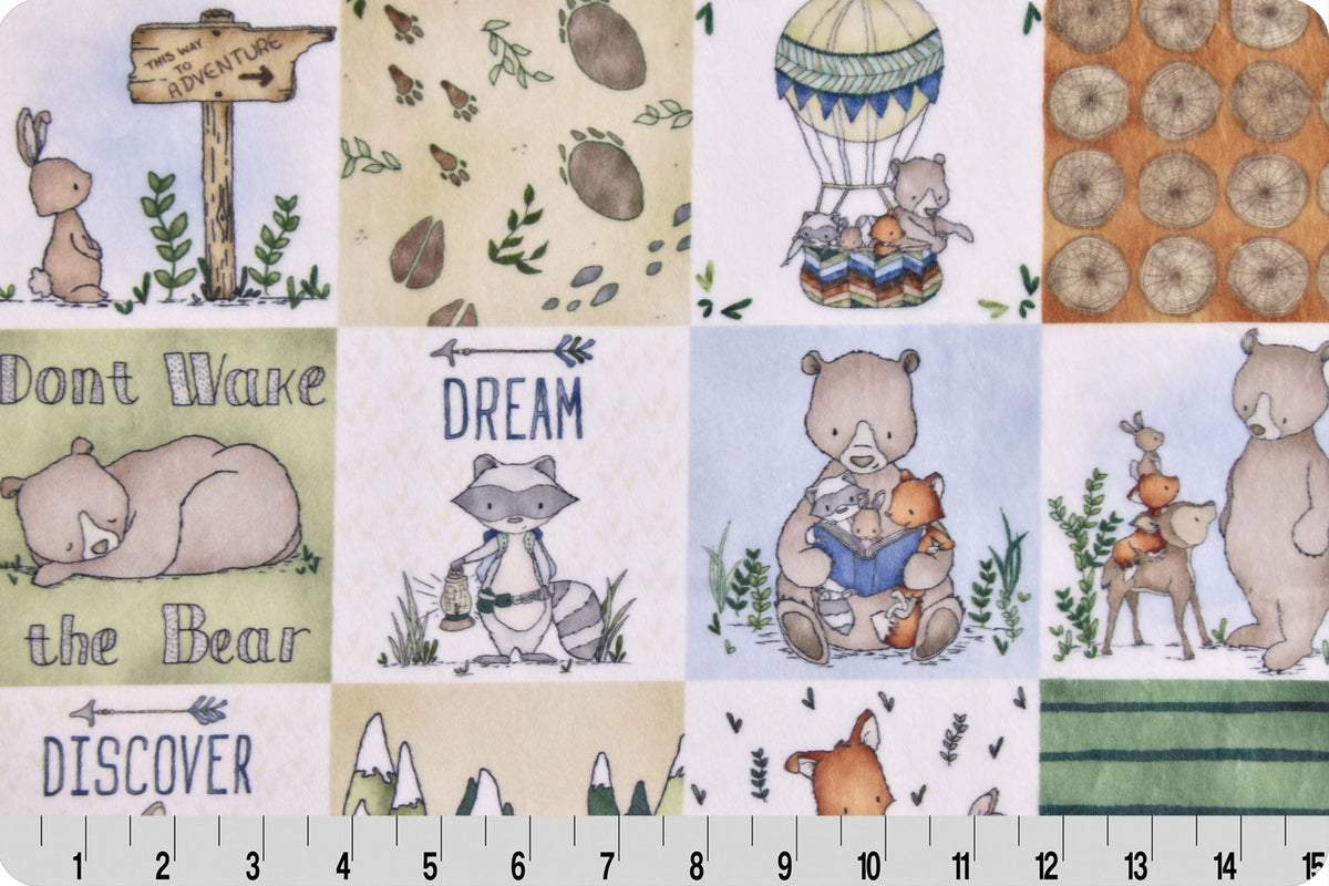 Shannon Fabrics Digital Cuddle Sweet Melody Design Wildwood Multi Mink